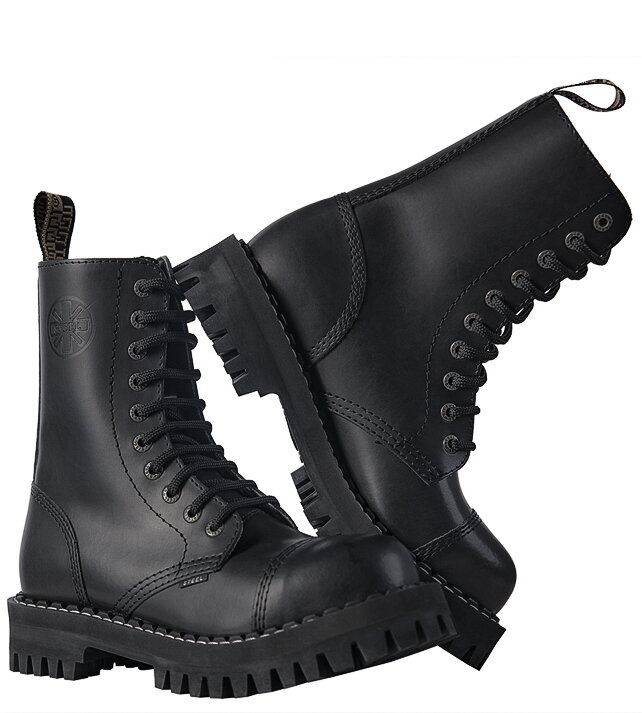 Steel Boots 10 Eyelets Black Monster| STEEL Shoes&Boots